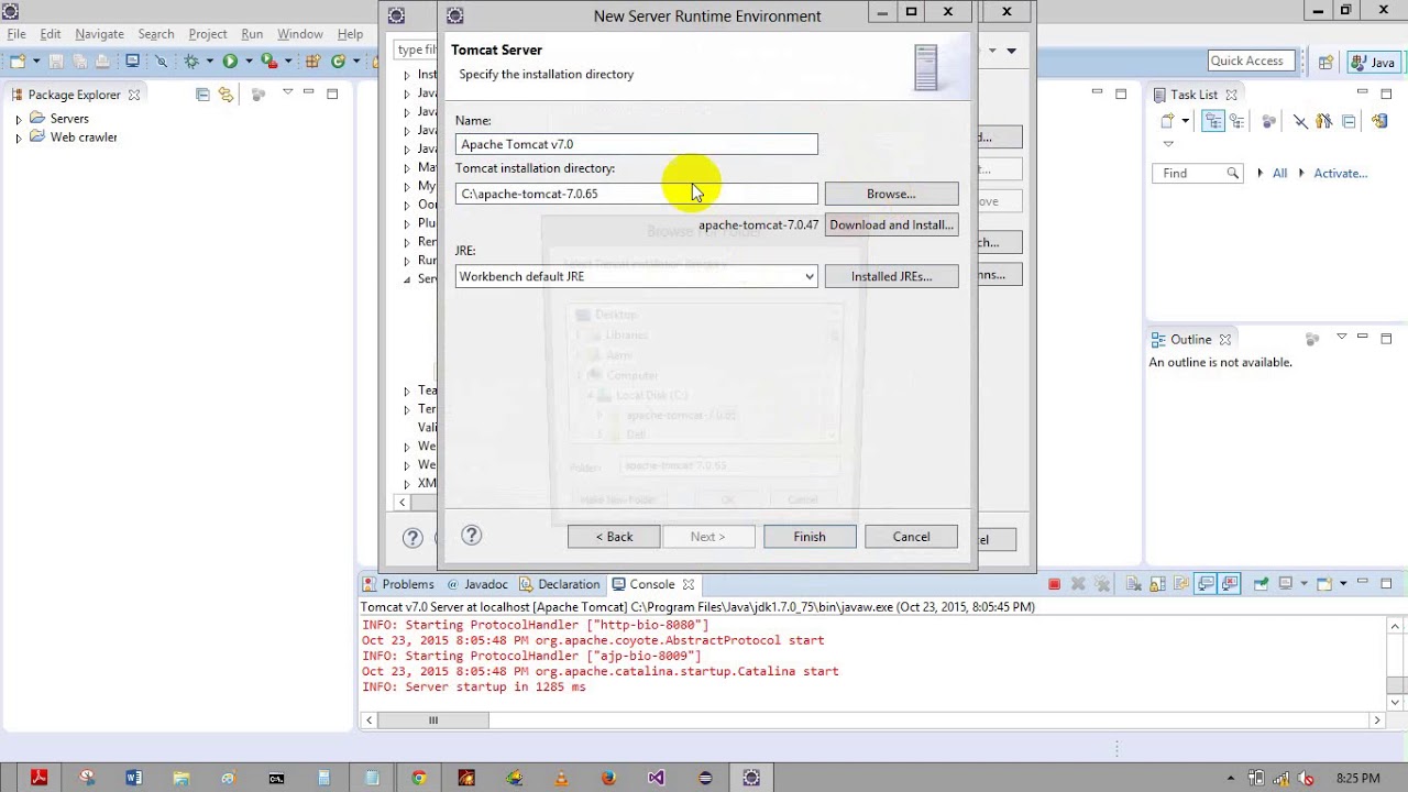 How to setup tomcat 7 server with eclipse in 2 minutes