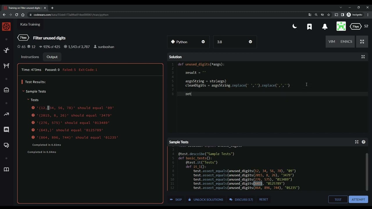 Codewars #5 Ejercicios con python (Kata 7)