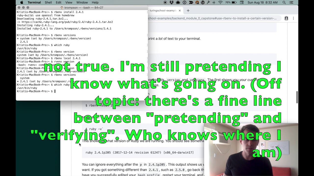 installing Rbenv and Ruby for Turing's Backend Program