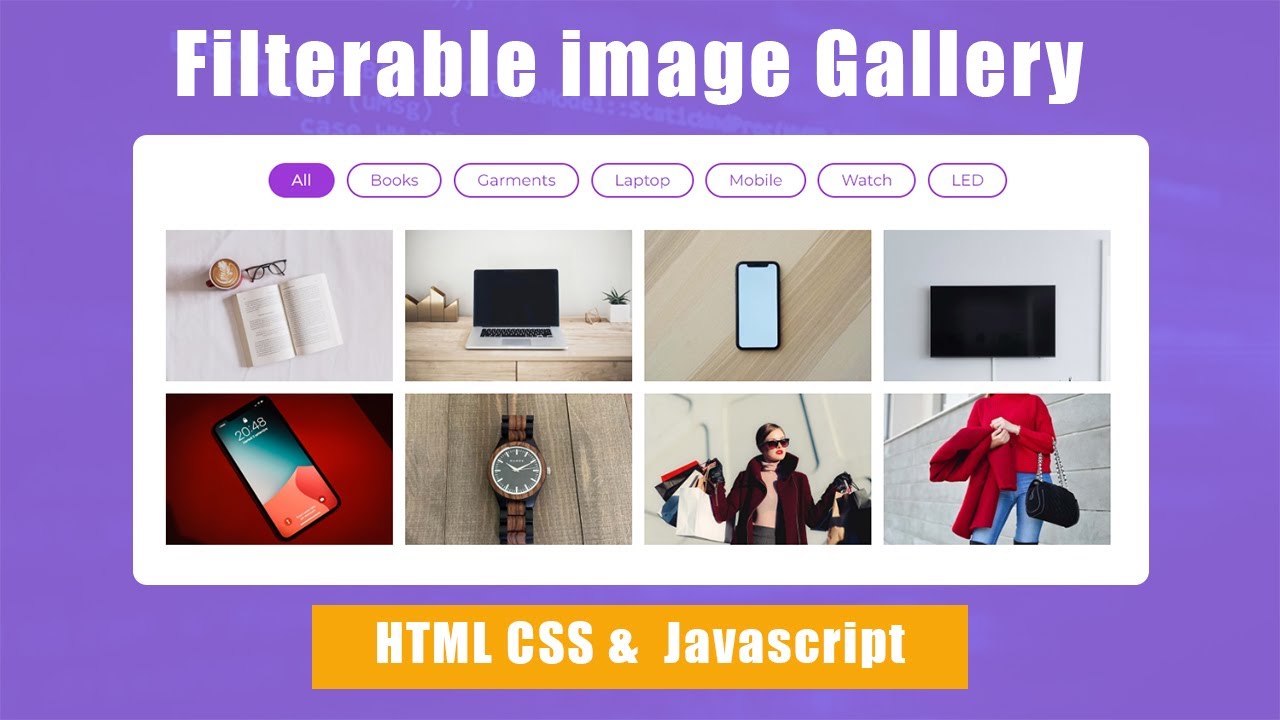 Responsive Filterable Image Gallery Using HTML CSS & Javascript | Portfolio Lightbox Image Gallery