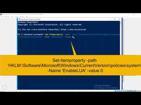 Disable UAC on Windows 10 using PowerShell