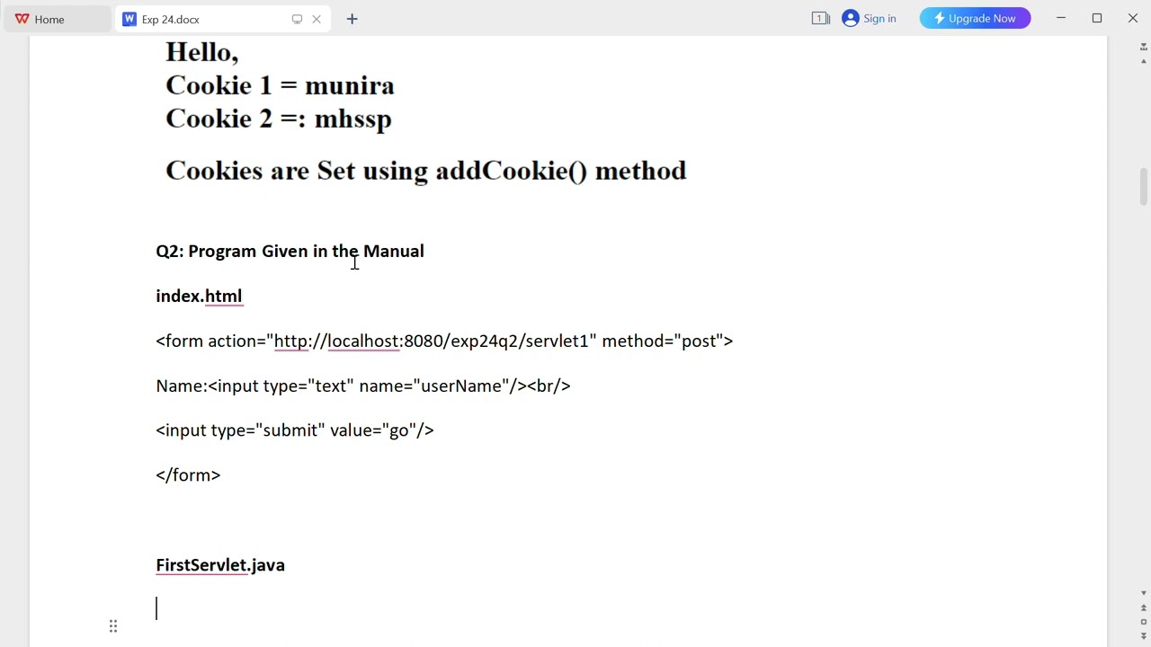 Advanced Java Programming   Exp 24