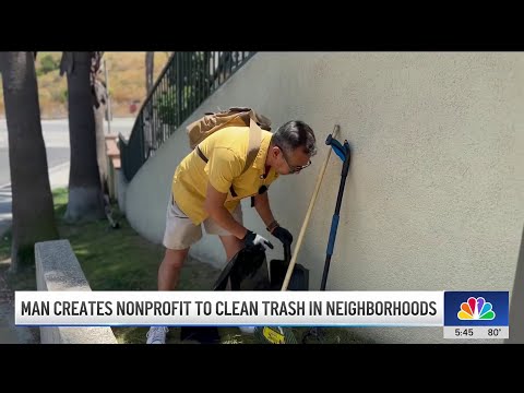 Man creates nonprofit to clean trash in Los Angeles neighborhoods