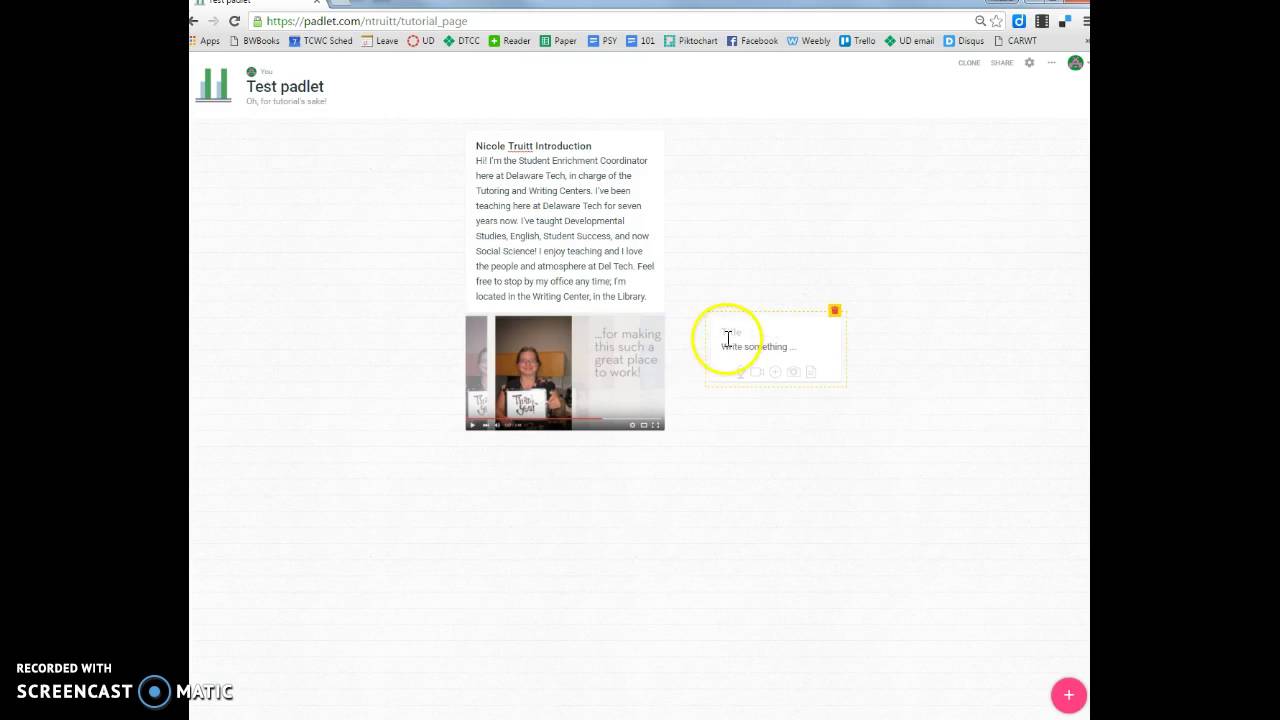 Padlet Tutorial, Summer 2016
