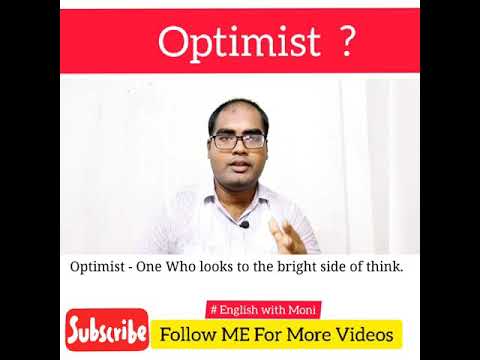 #shorts | Optimist Meaning in Bengali | Daily Practice English | One Word Substitution - Optimist |
