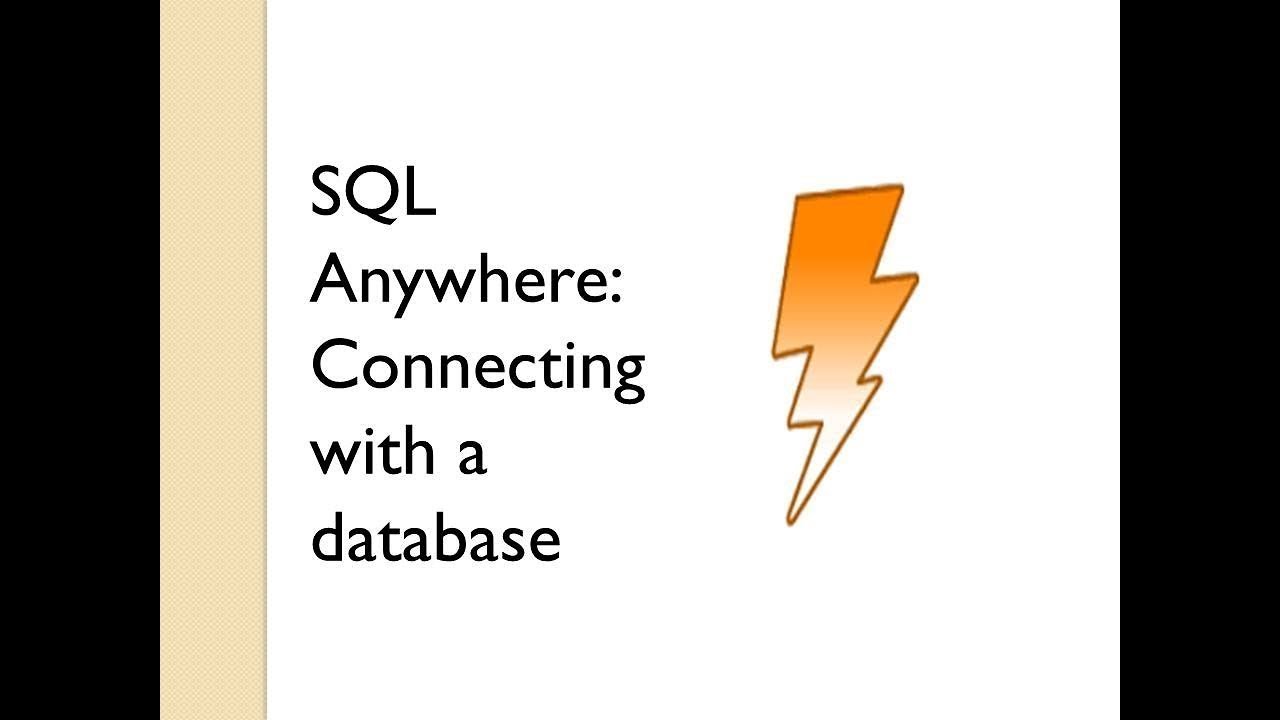 Connecting with a started database | SQL Anywhere | Sybase Central
