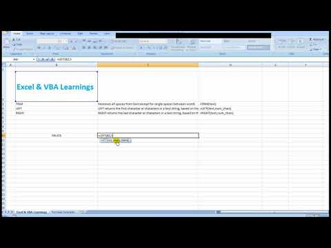 How to use Left,Right & Trim formula in Excel