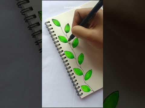 Easy border design for projects and journals 🌿🍃✨ #shorts #youtubeshorts