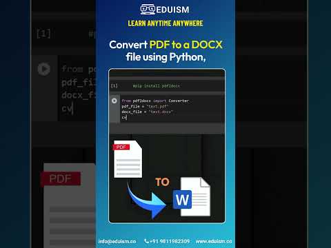 Convert PDF to a DOCX file using Python! #css #html #js #ai #ml #webdev #java #dataanalysis #coding