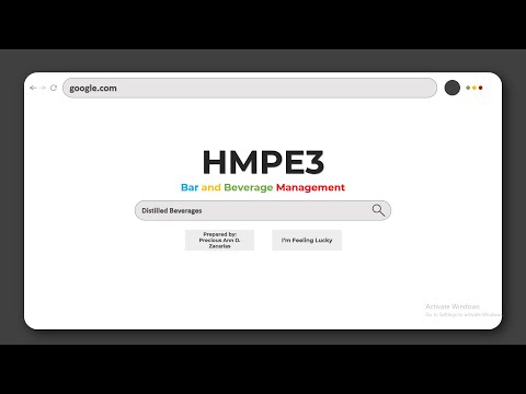 Bar and Beverage Management (HMPE3) - Distilled Beverages