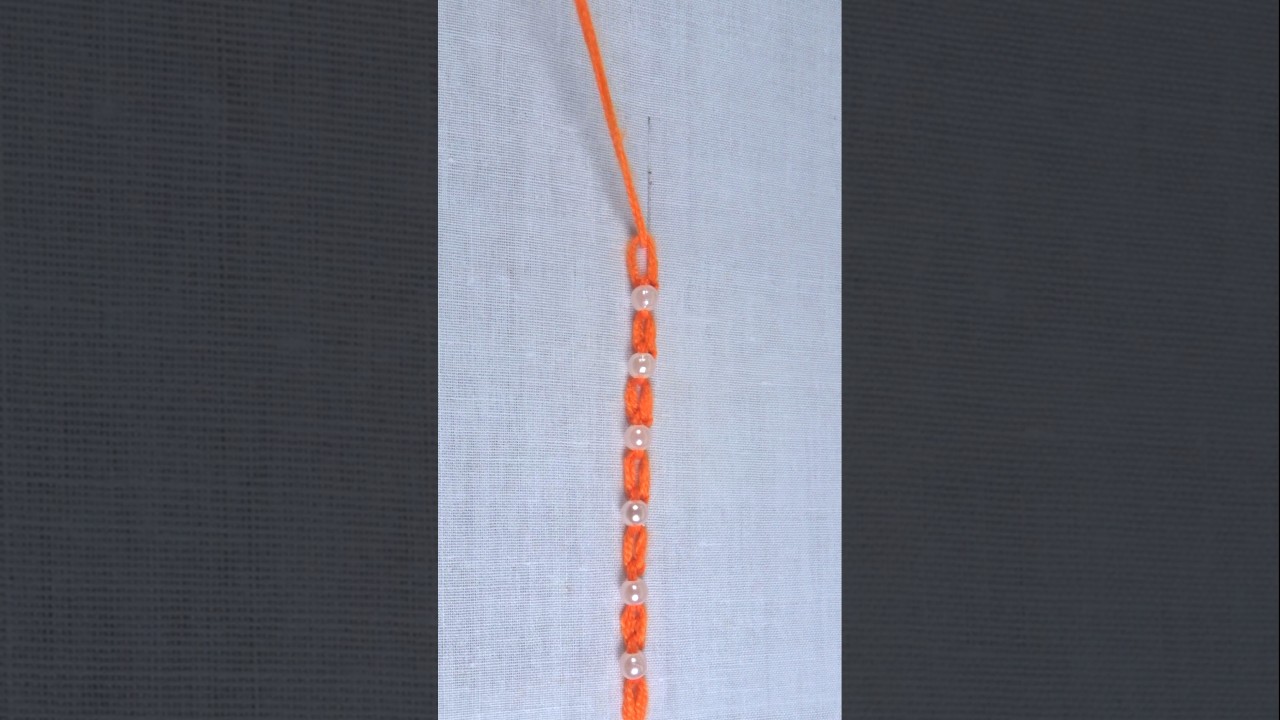 🌼latest most trending🌼beaded chain stitch🌸hand embroidery 🌸#trending #embroidery #shorts #craft