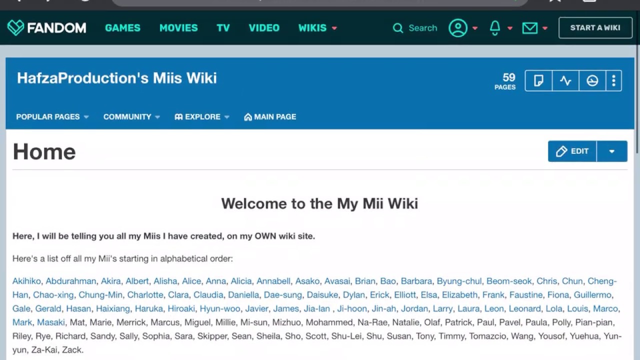 My own Mii Wiki