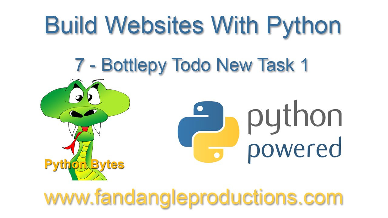 Python Web Frameworks: 7 Bottle Todo newtask 1