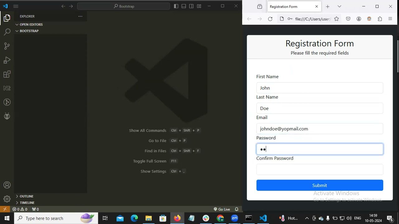 Responsive Registration Form using Bootstrap 5