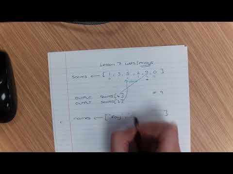 AQA Comptuer Science - GCSE - Pseudocode - Lesson 7 - Lists / Arrays