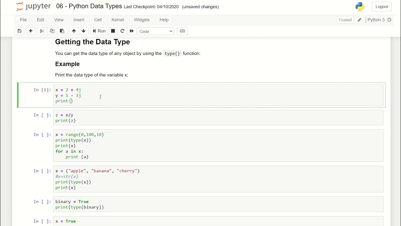 Exercise 06   Python datatypes