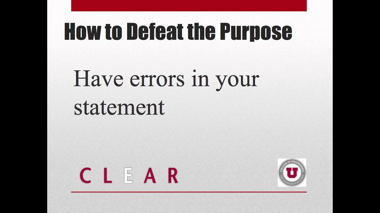 CLEAR Program - Personal Statements Tutorial