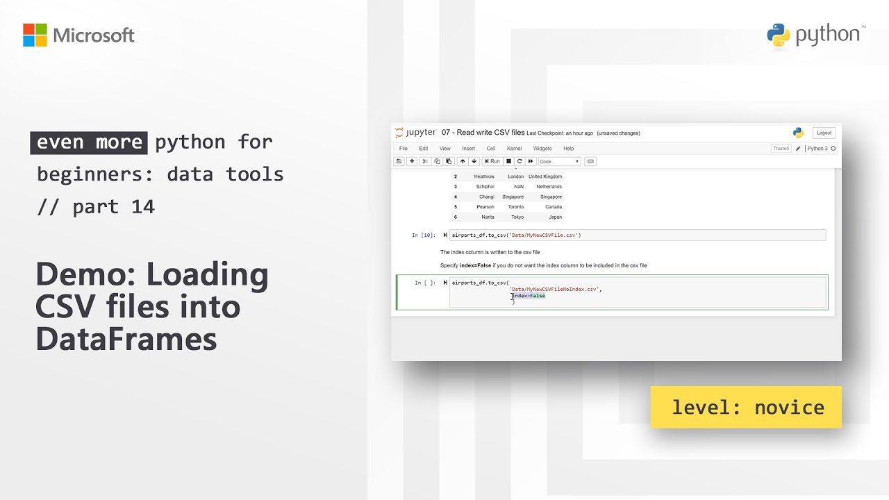 Demo: Loading CSV files into DataFrames | Even More Python for Beginners - Data Tools [14 of 31]