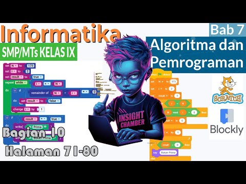 informatika kelas 9 bab 7 Algoritma dan pemrograman, bilangan prima dengan scratch dan blockly
