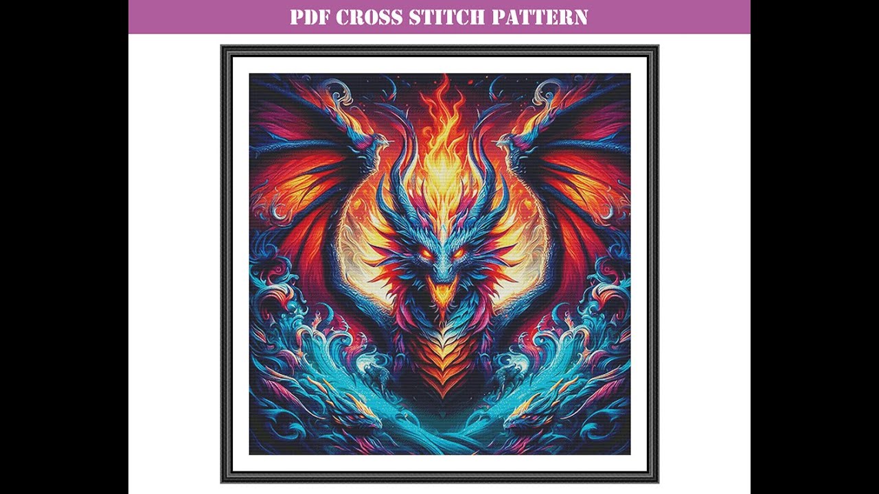 Fantasy Dragon Full Coverage Counted Cross Stitch Pattern (Pattern Keeper Friendly)