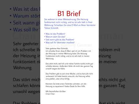 B1 Deutsch Brief – Probleme mit der Heizung #B1 #Prüfung | Schreiben Brief schriftliche Prüfung