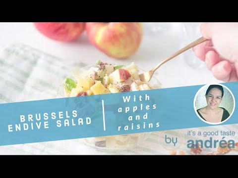 Belgian endive salad with apple {with walnuts and raisins}