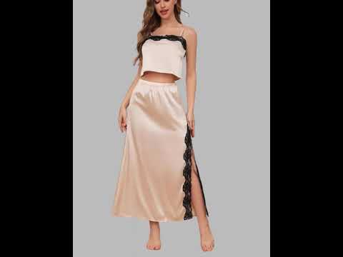 Strap Pajama Summer Set – Sexy Ice Silk Two Piece Loungewear for Women