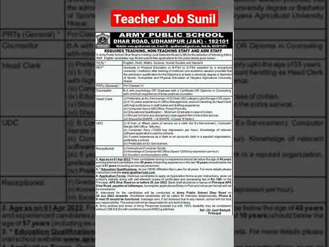 Army Public School Teacher Recruitment 2022 | Awes Army School Vacancy 2022 Army School Jobs #shorts