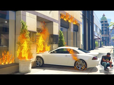 BURNING DOWN STORES WHILE PEOPLE SHOP! | GTA 5 THUG LIFE #496