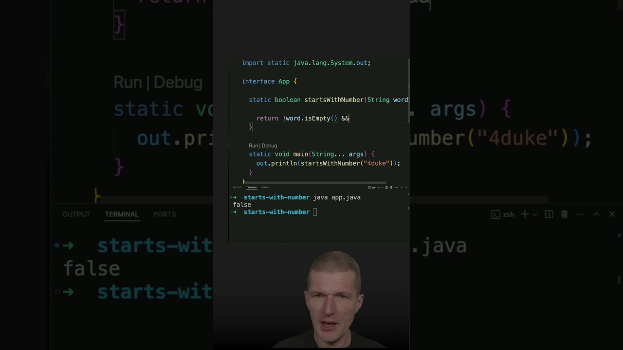Does Your String Start with a Number? #java #shorts #coding #airhacks
