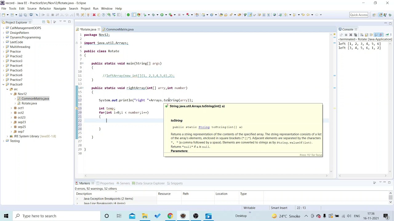 #103 Right Rotation #array #javainterview #java