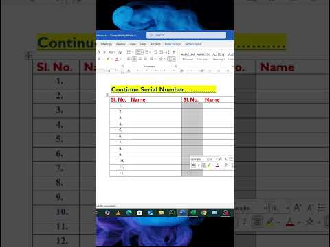 Auto-Continue Serial Numbers Across Multiple Columns in Word Tables – Here’s How! #SerialNumbers