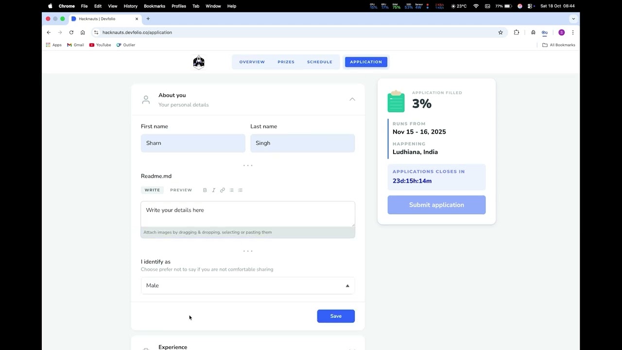TUTORIAL  how to register and form team on Devfolio , Hacknauts (last part is important )