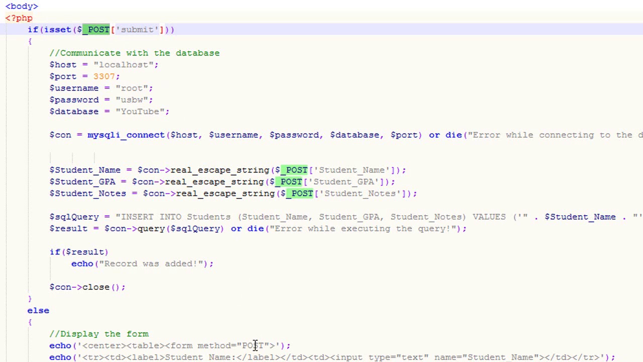 MySQL & PHP  - 1 -  INSERT Query