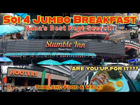 Bangkok JUMBO BREAKFAST - Eating At The Stumble Inn Bar Soi Nana - FAT BOYS ONLY!!!