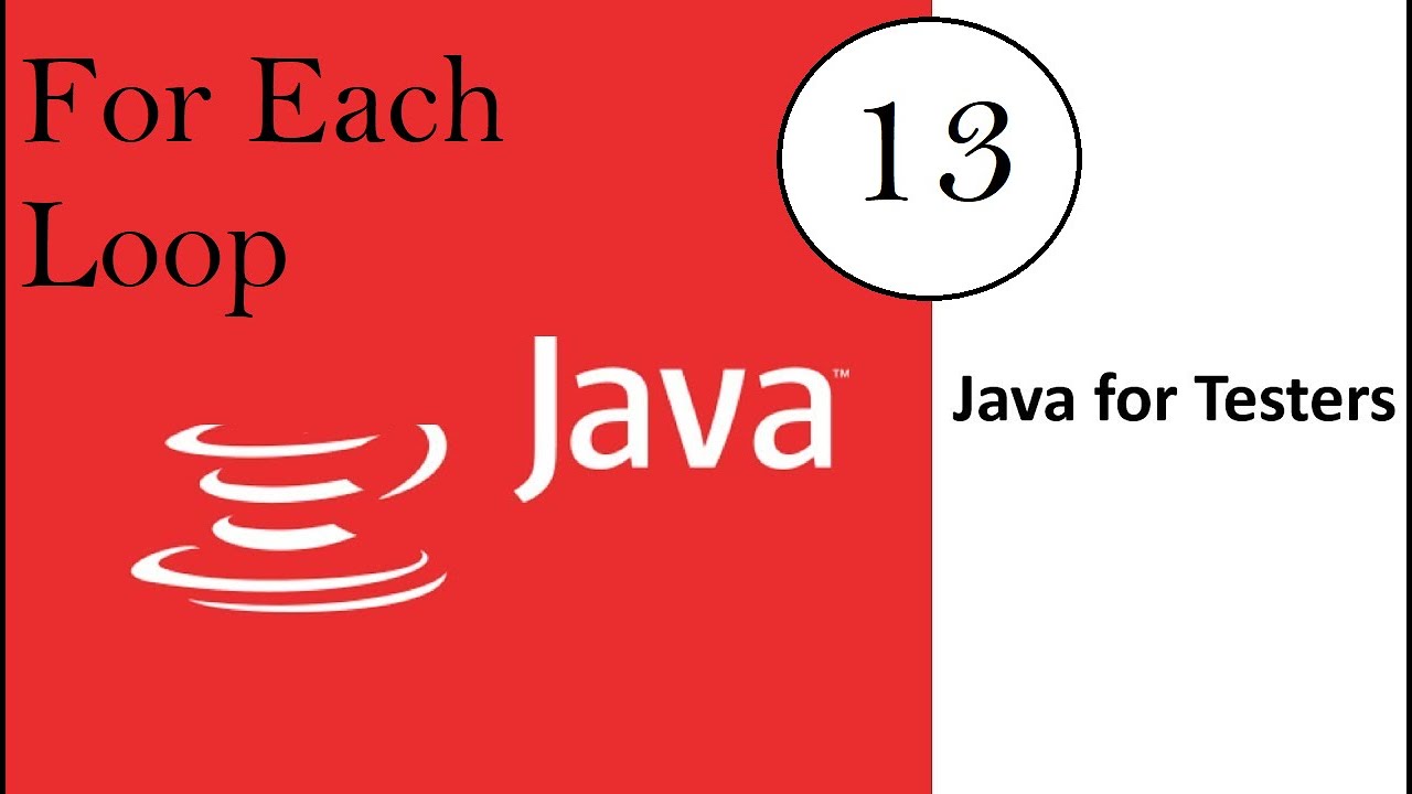 Java for Software Testers : Video 13: For Each Loop