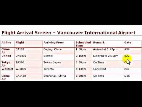 Flight Arrivals - Vancouver International Airport