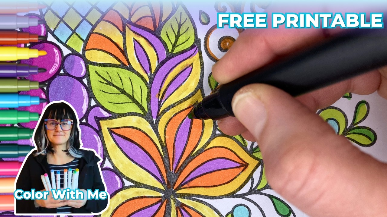 Free Printable Mindfulness Coloring Page for Adults | Floral Cluster