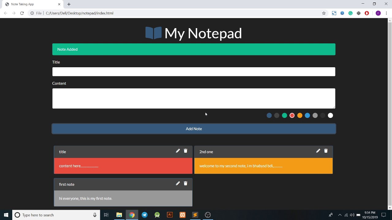 Notepad In JavaScript With Source Code | Source Code & Projects