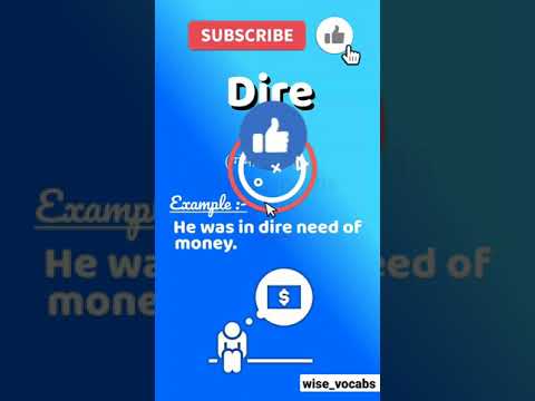 Dire meaning in Hindi | Improving English #shorts #selfimprovement | Daily Spoken English Vocabulary