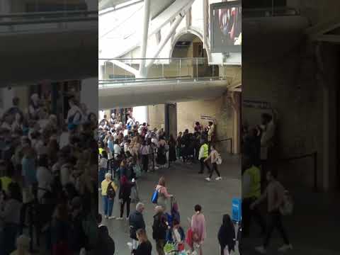 The Harry Potter Platform 9 3/4 in King Cross Station