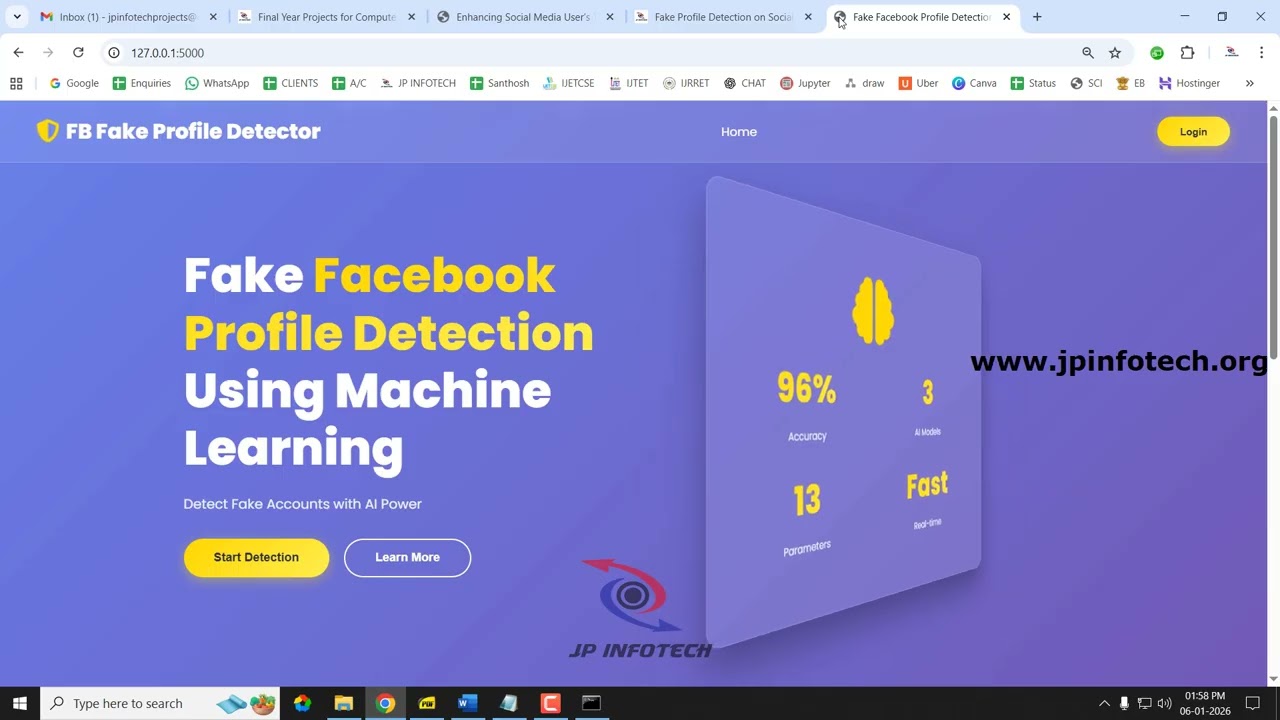 Fake Facebook Profile Detection Using Machine Learning | Python Final Year IEEE Project 2026