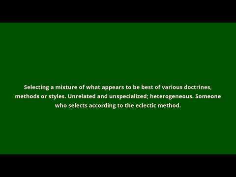 what is the meaning of eclectic