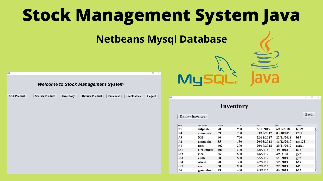 Inventory Management System Java Mysql NetBeans Project with Source Code