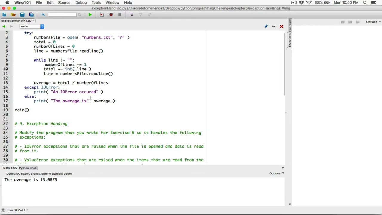 6.9 (Part 2) Exception Handling - Python