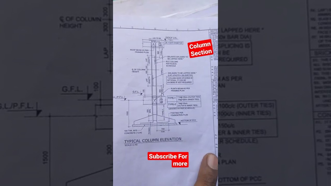 Typical Column Section / Elevation | Column | #construction #engineeringguru #civilengineering #rcc