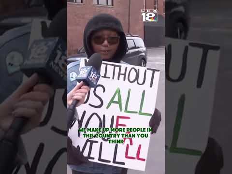 Protesters speak out against immigration enforcement in downtown Lexington #shorts