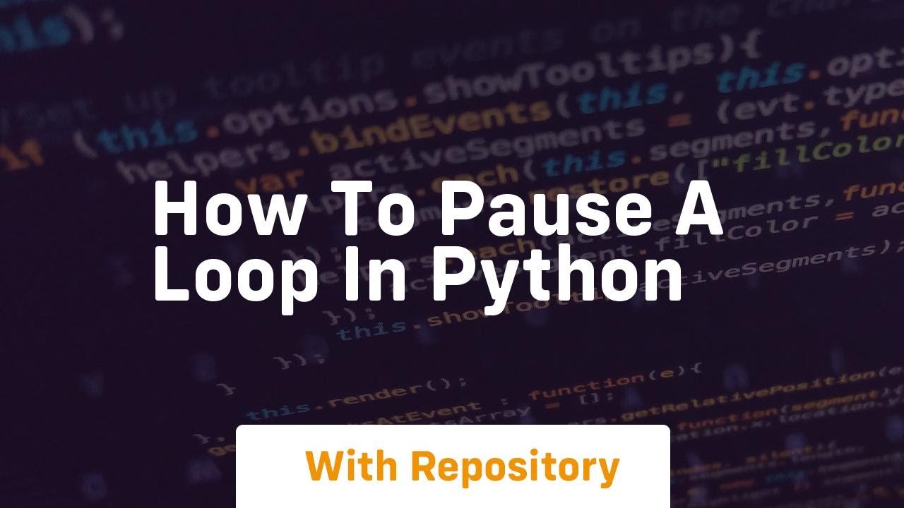 how to pause a loop in python