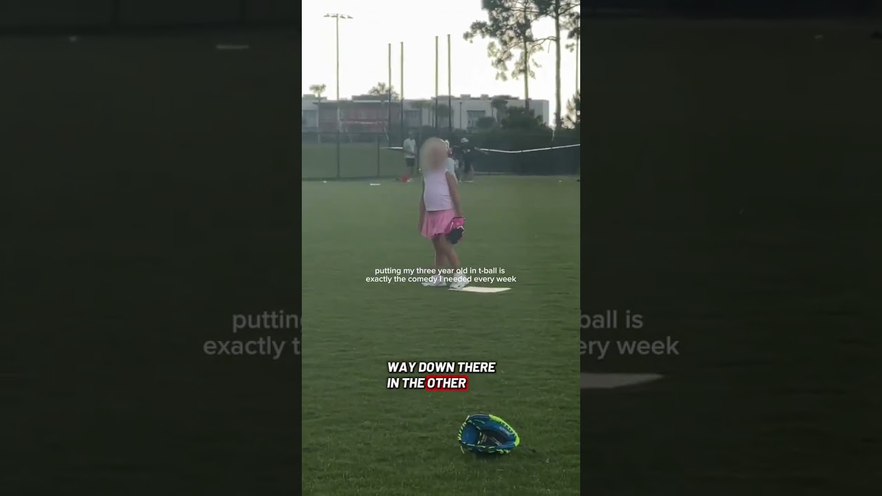 T Ball player hits the ball and forgets to run…. Then he just runs past first and out the stadium!