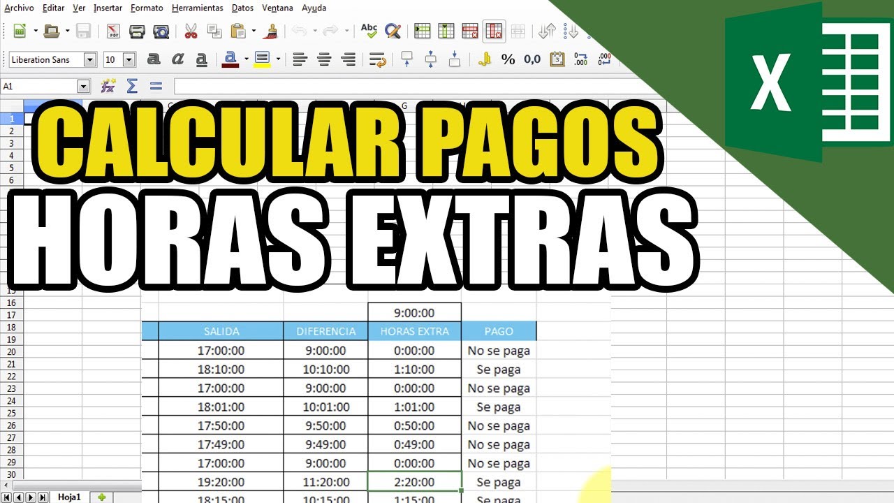 Como Calcular el PAGO DE HORAS EXTRAS en Excel Fácilmente 2022 | Cálculos en las Nominas con Excel
